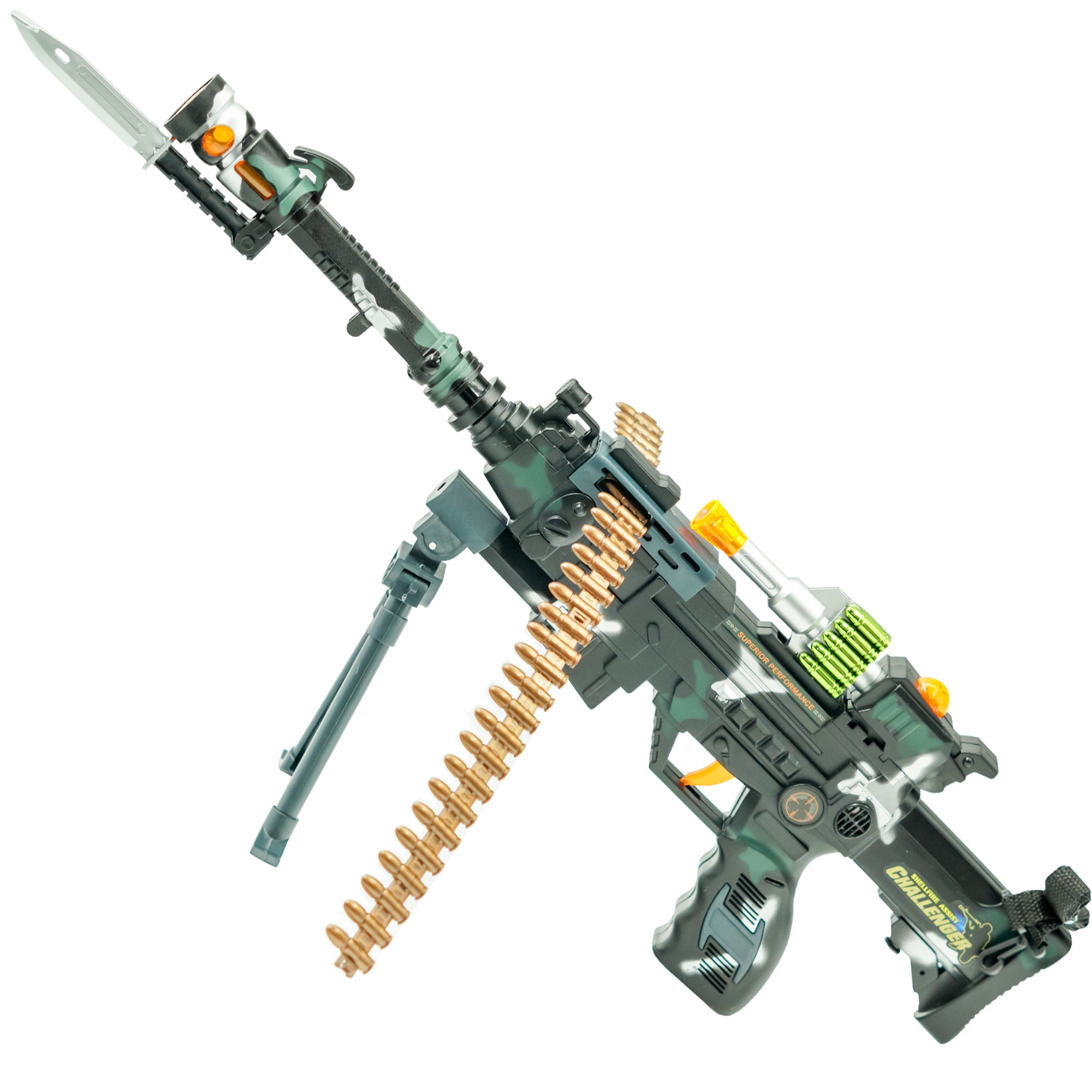 Battery Powered Toy Gun with Flash, Sound, Vibration and Accessories DF ...